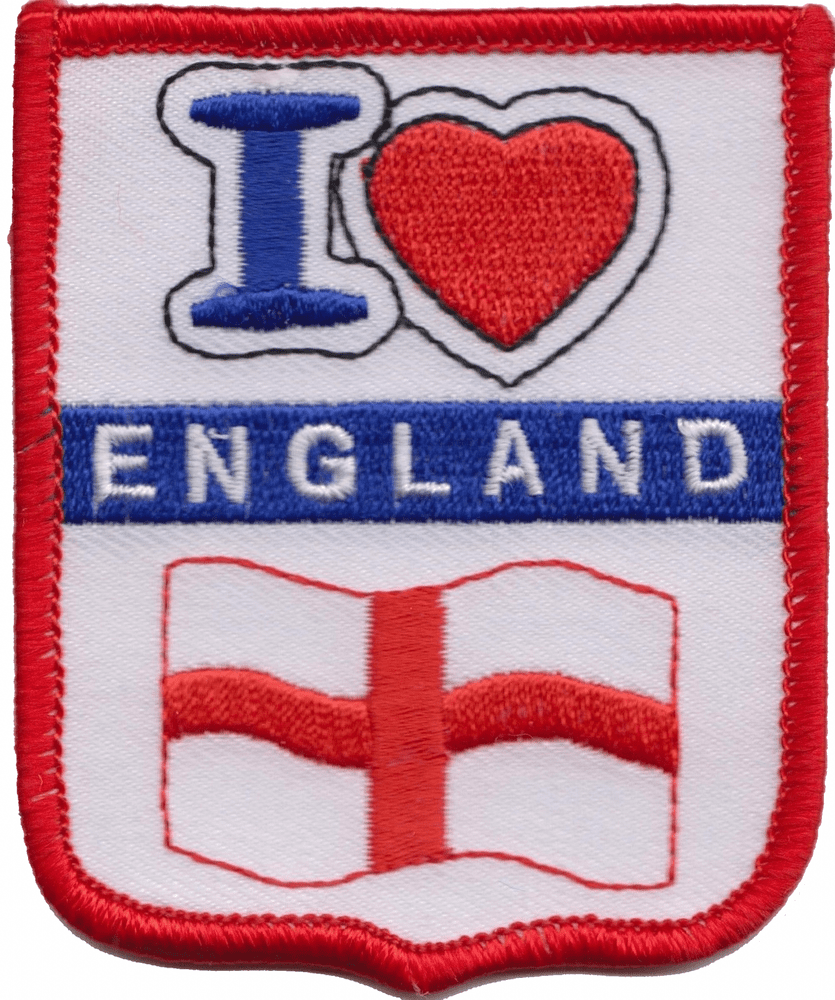 I Love England Embroidered Badge a457