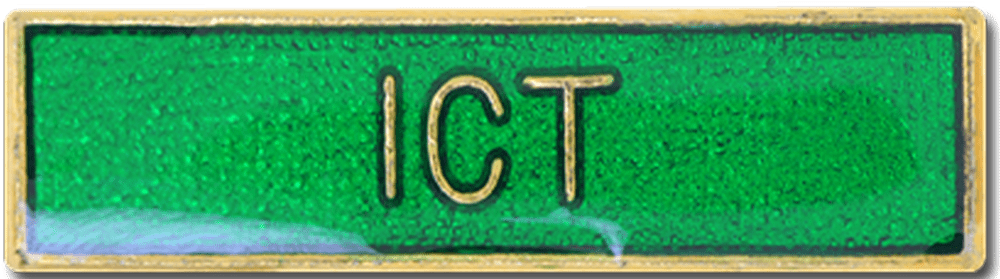 ICT Small Bar Green Pin Badge