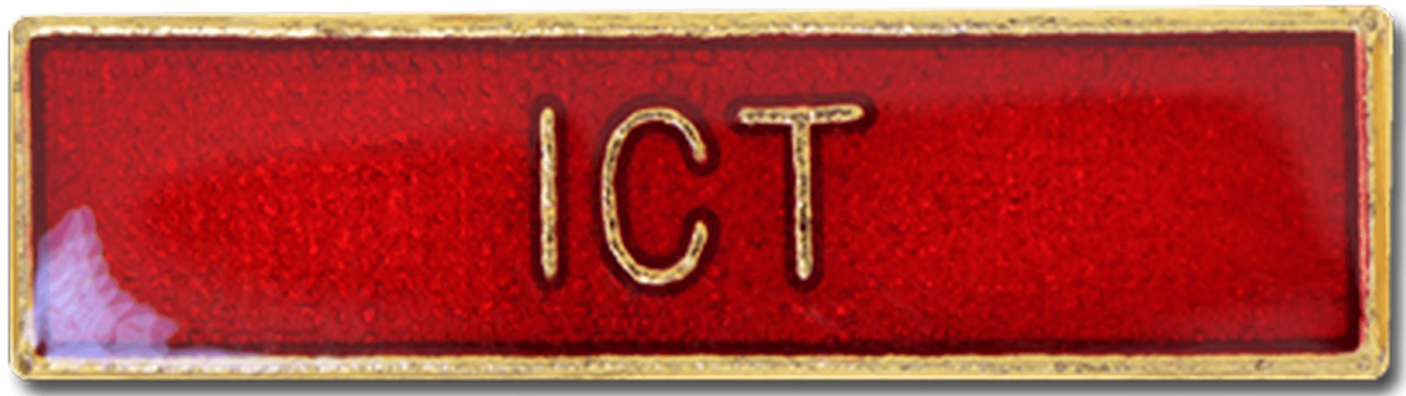 ICT Small Bar Red Pin Badge