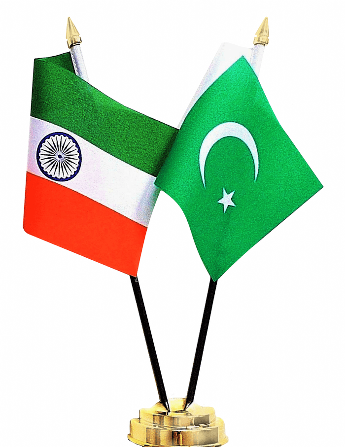 India & Pakistan Friendship Table Flag
