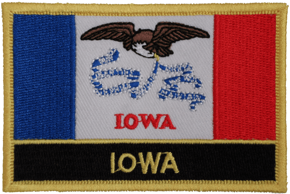 Iowa Embroidered Rectangular Patch
