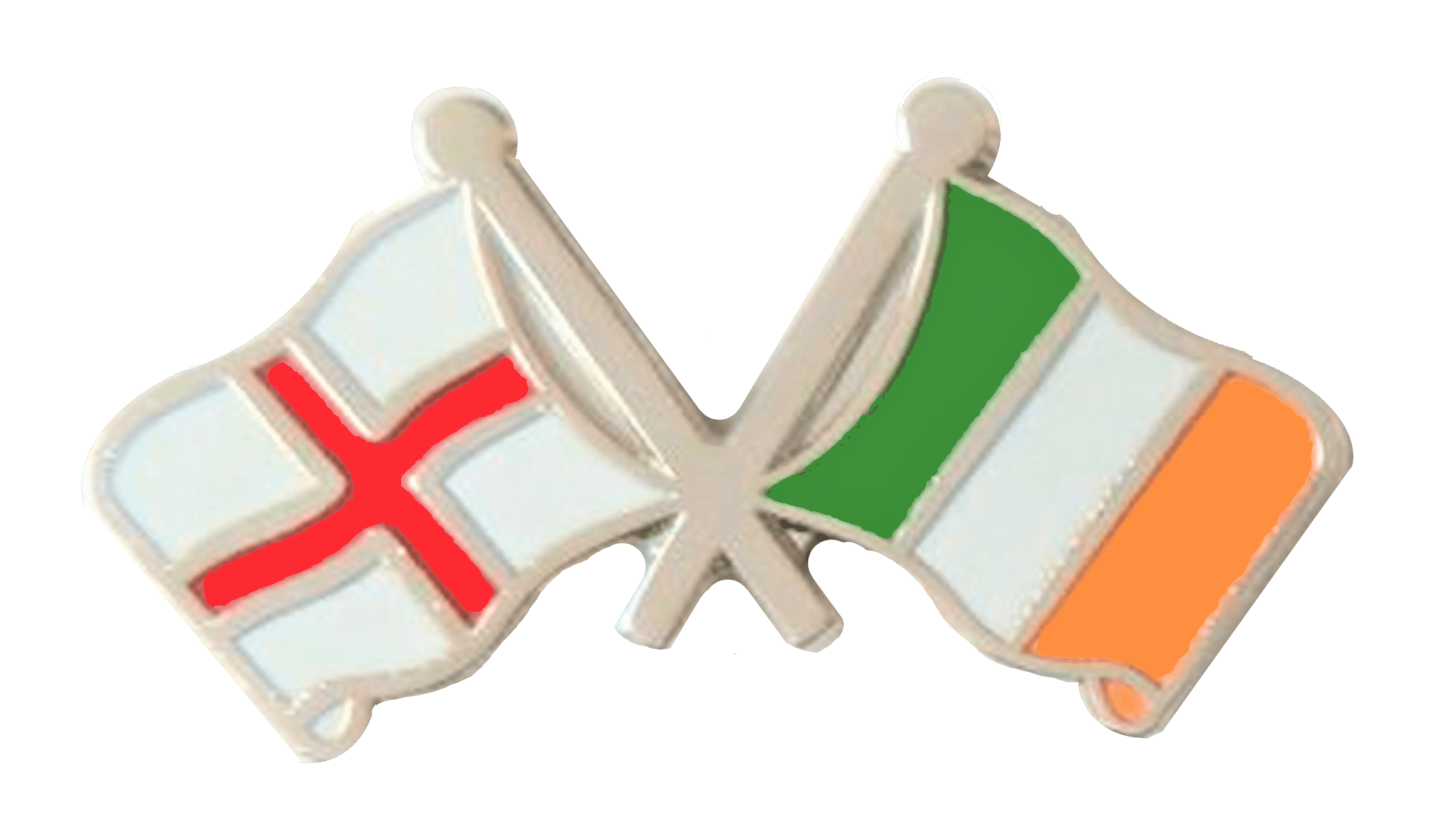 Ireland and England Friendship Flag Pin Badge