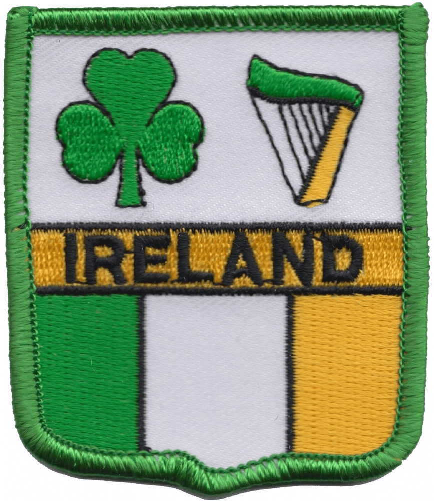 Ireland Shamrock and Harp Embroidered Patch a168