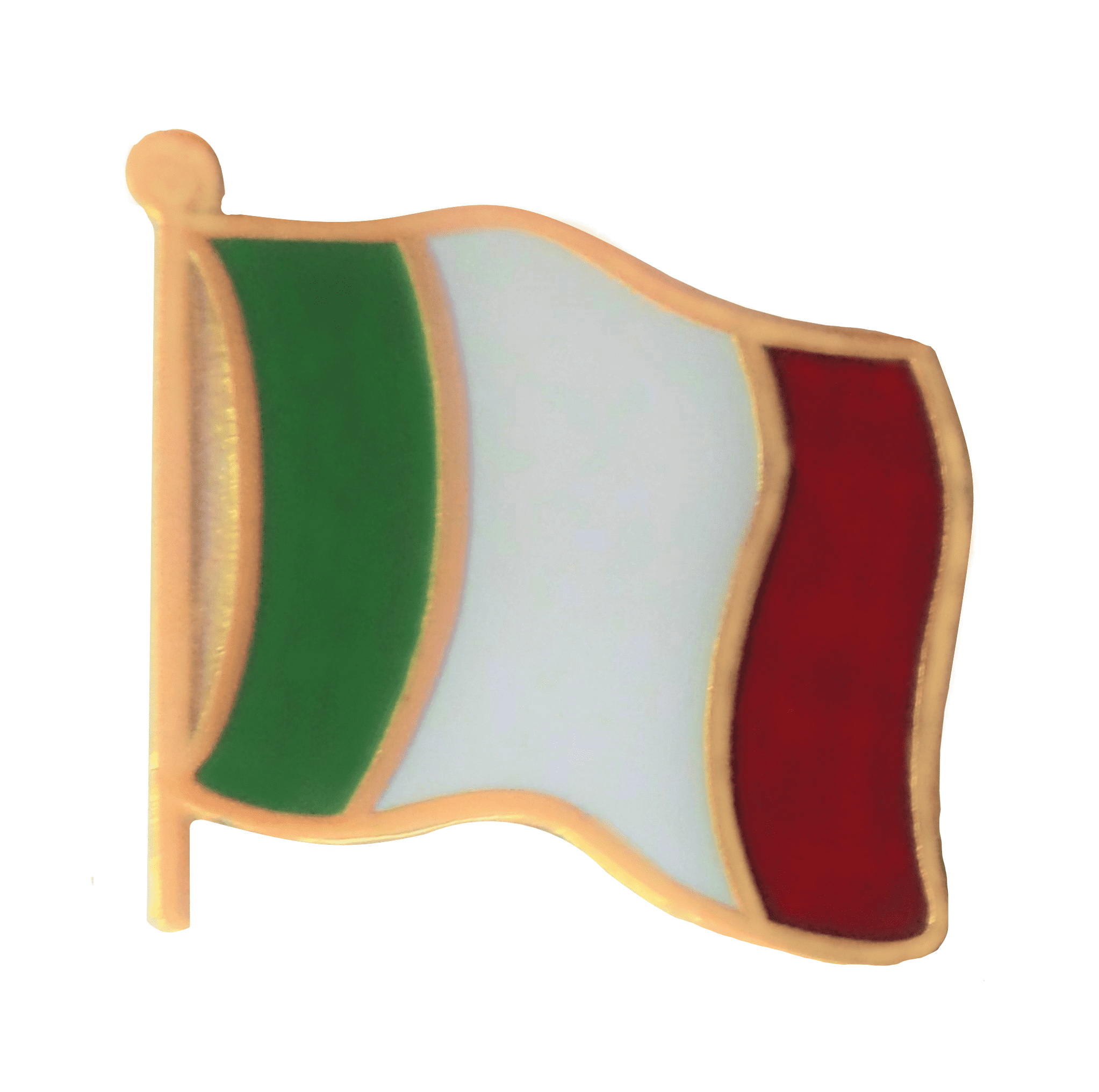 Italy Wavy Flag Pin Badge