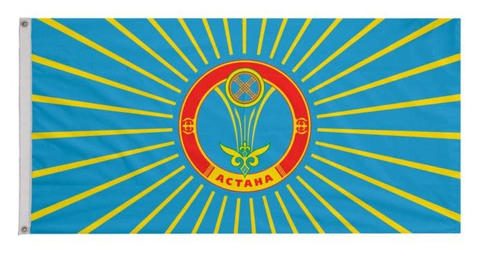 Kazakhstan Capital City Astana Flag with Eyelets