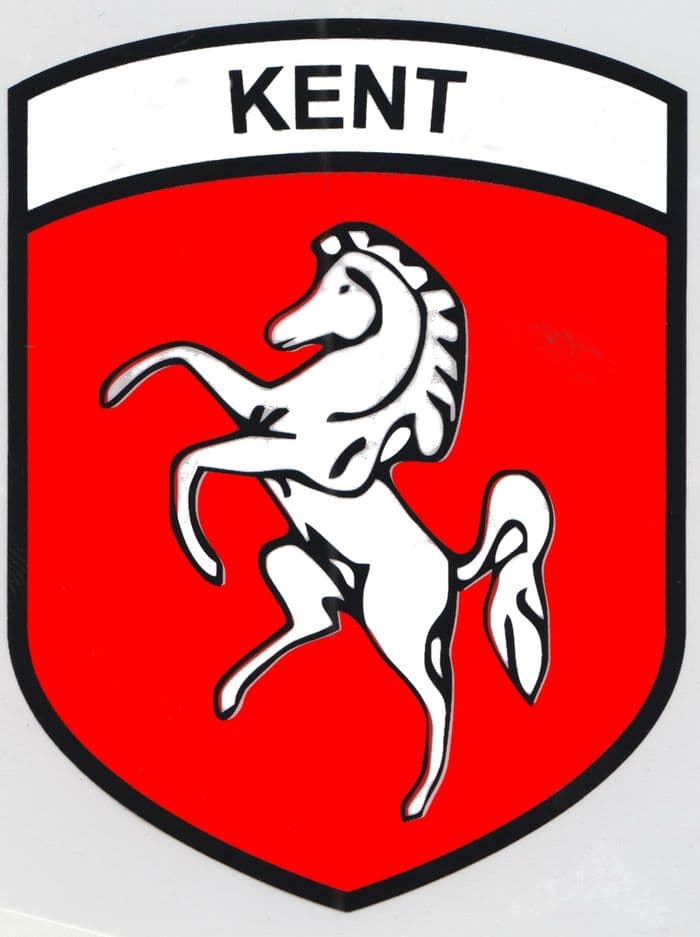 Kent County Flag Car Sticker - Shield Self Cling