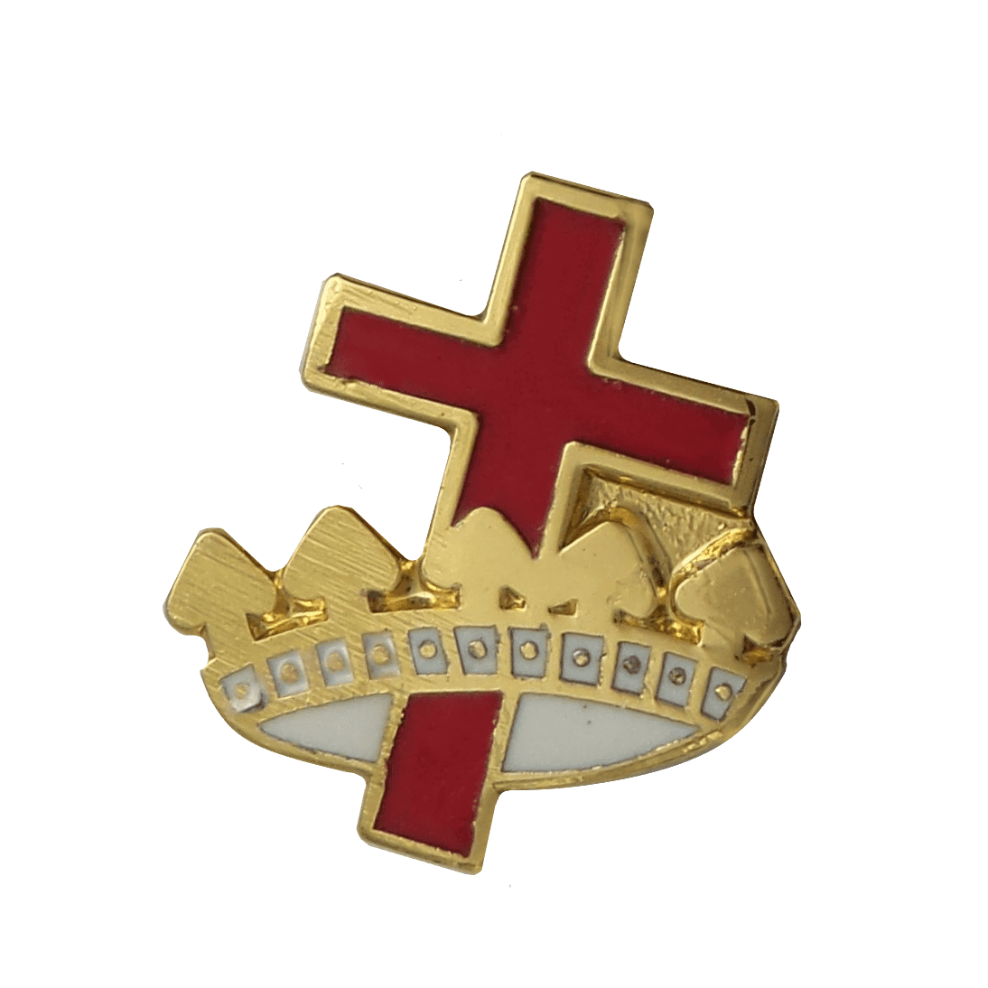 Knights Templar Crown And Cross Cut Out Masonic Tiny Pin Badge