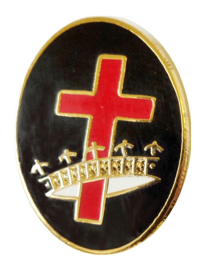 Knights Templar Crown & Cross Oval Badge