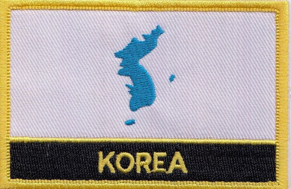 Korean Unification North & South Korea Embroidered Rectangular Patch