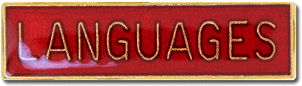 Languages Small Bar Red Pin Badge
