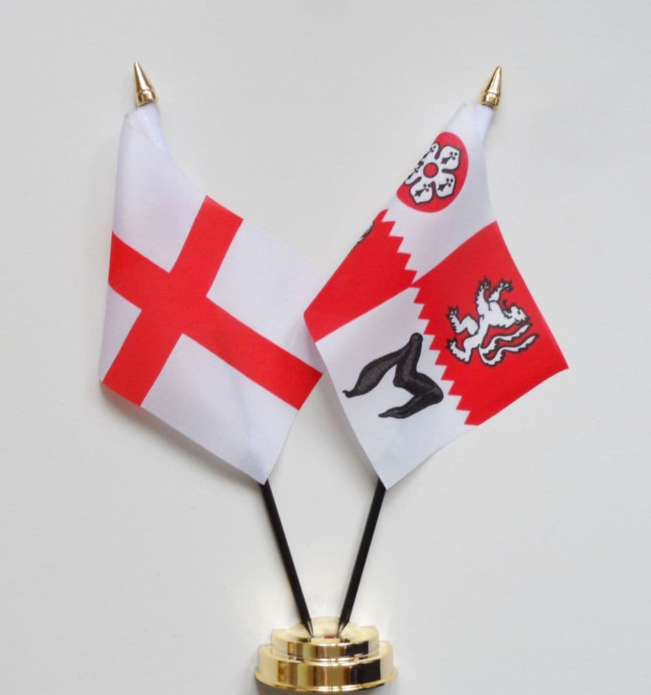Leicestershire County and England Friendship Table Flag