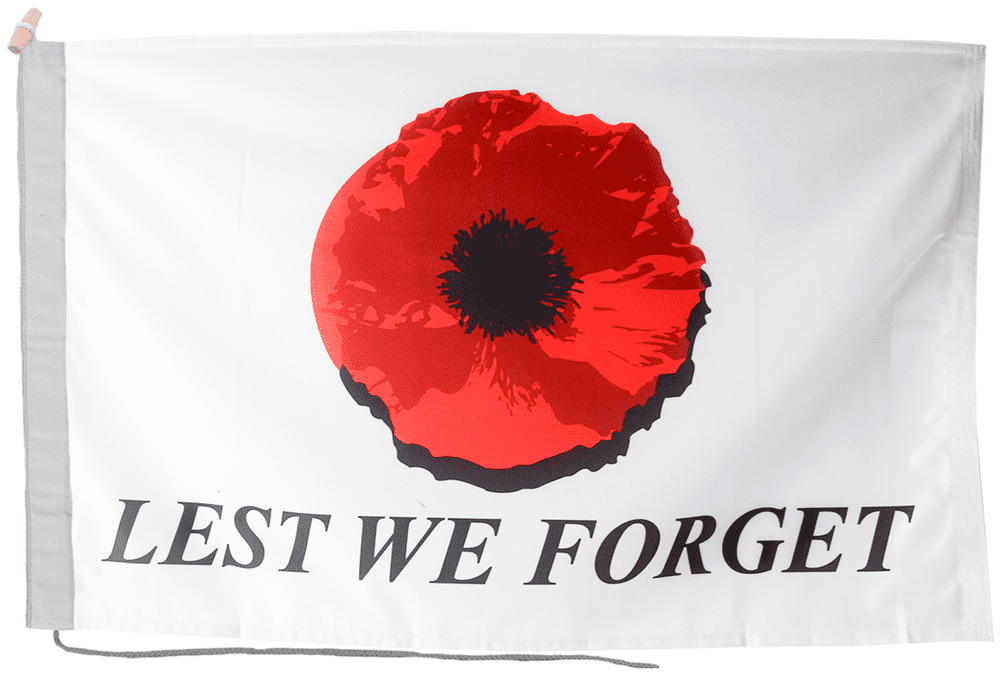 Lest We Forget Poppy Flag with Rope & Toggle