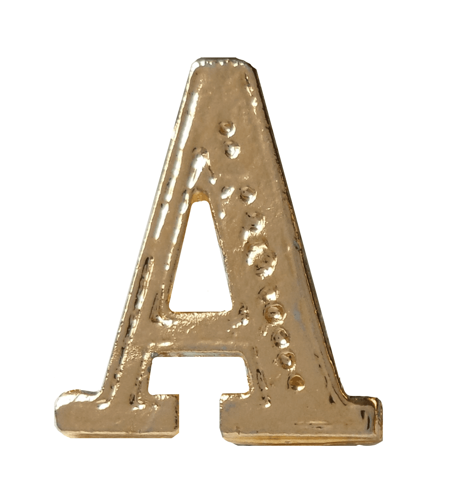 Letter A Gilded Orange Order Collarette Character - W063/GA