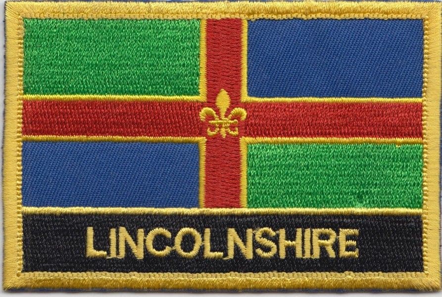 Lincolnshire Flag Embroidered Rectangular Patch