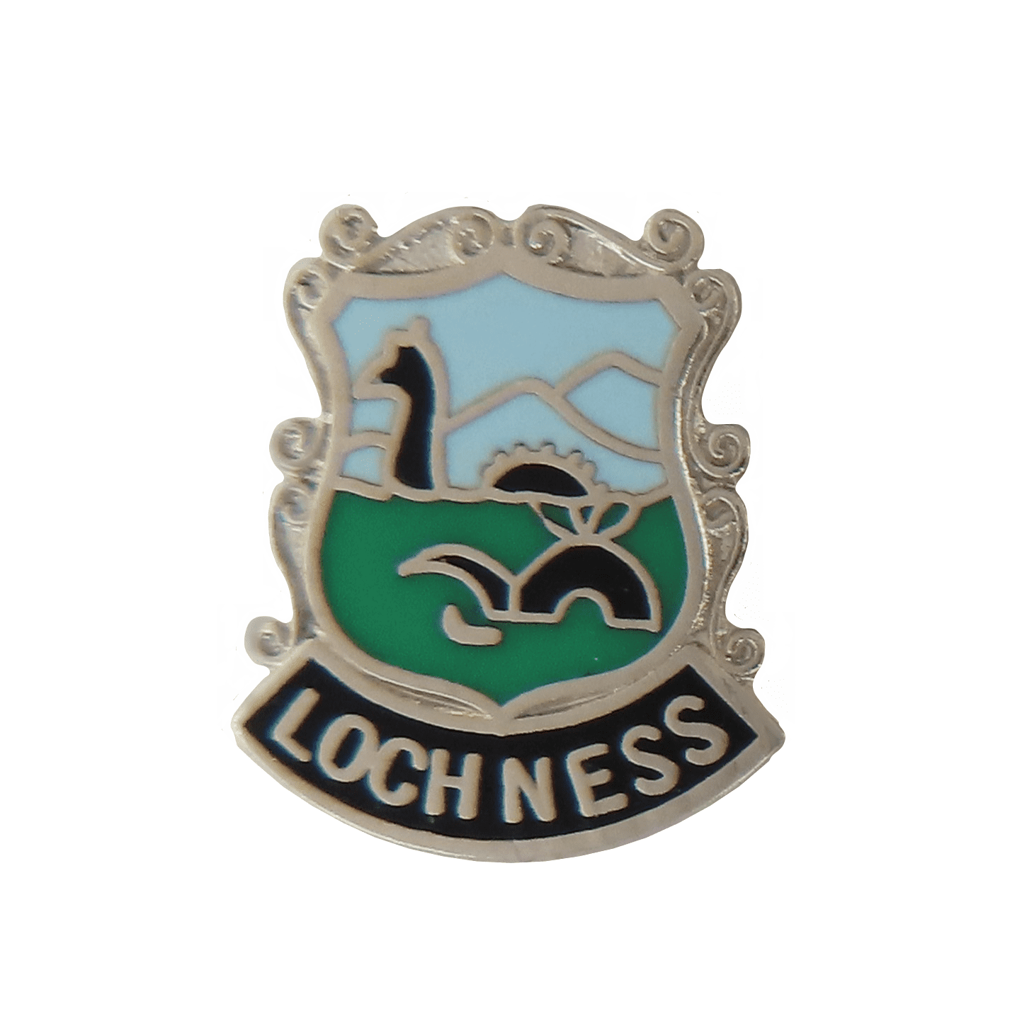 Loch Ness Nessie Shield Pin Badge