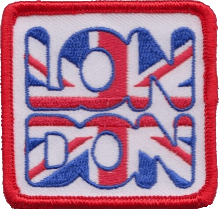 London Union Jack Letters Square Embroidered Badge a513