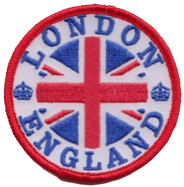 London Union Jack Round Embroidered Badge a514