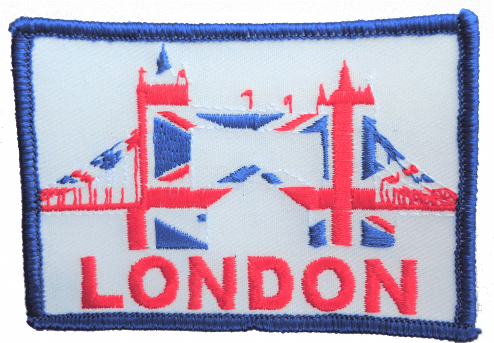 London Union Jack Tower Bridge Rectangular Embroidered Patch - A529