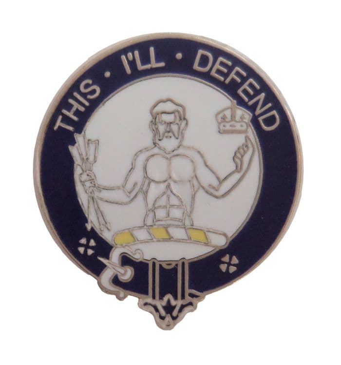 MacFarlane "This I ll Defend" Scottish Clan Name Crest Pin Badge