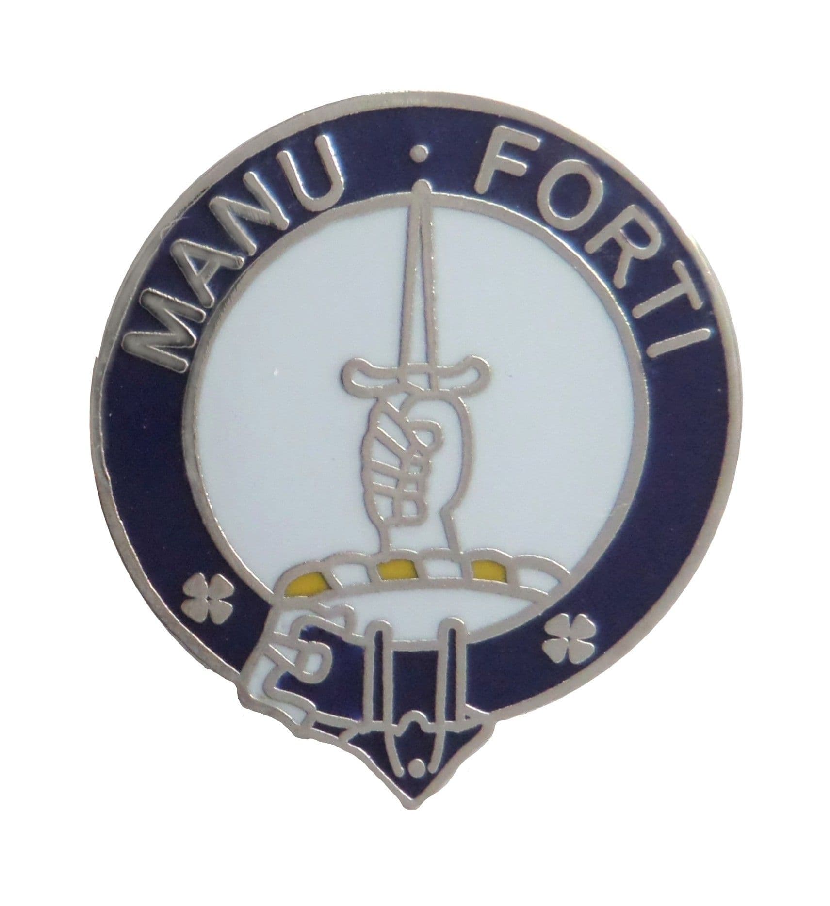Mackay "Manu Forti" Scottish Clan Name Crest Pin Badge