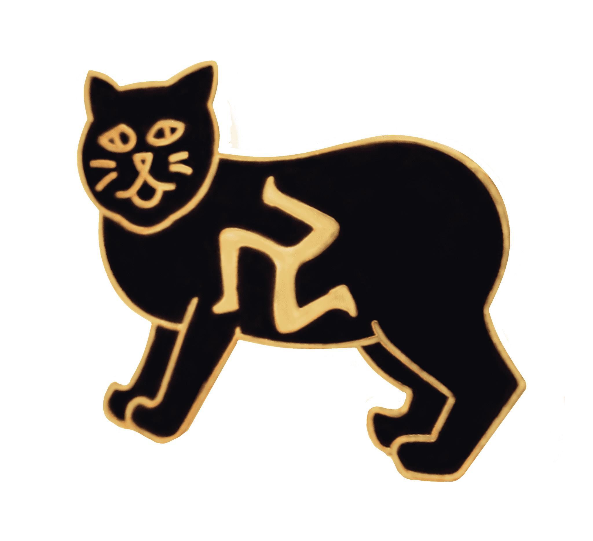 Manx Black Cat Isle of Man Pin Badge