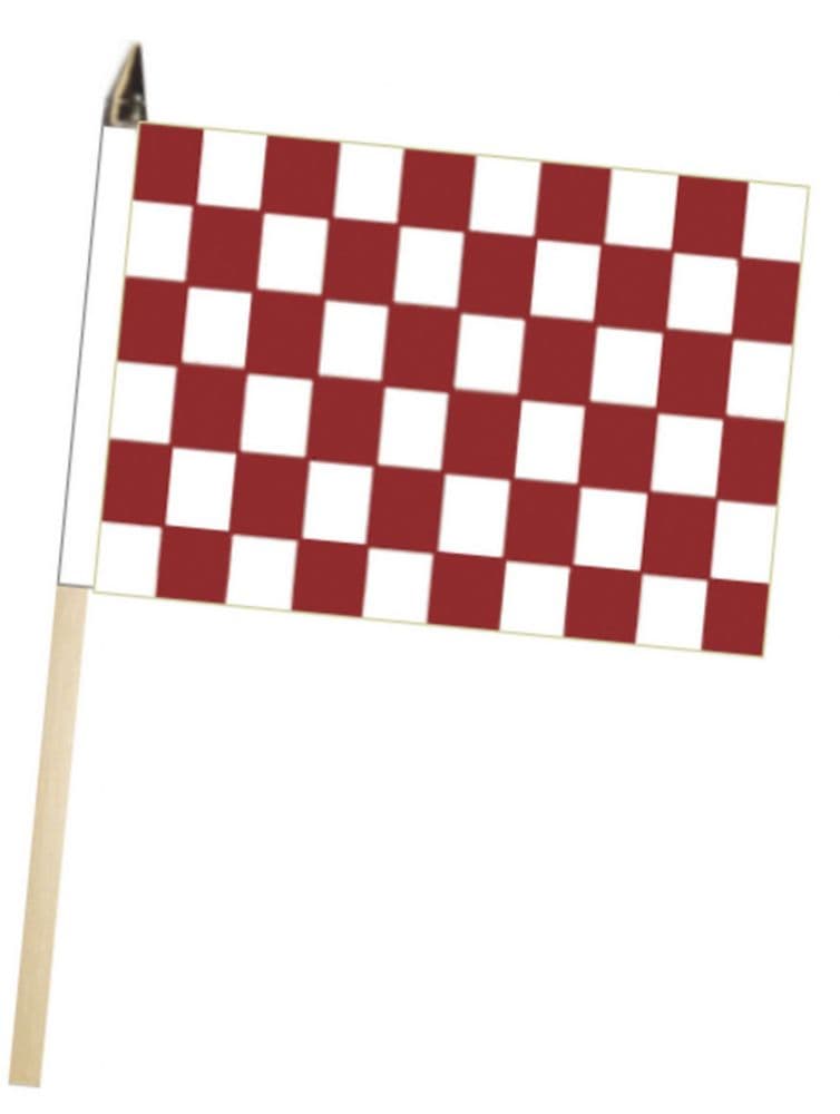 Maroon and White Checkered Large Hand Waving Flag