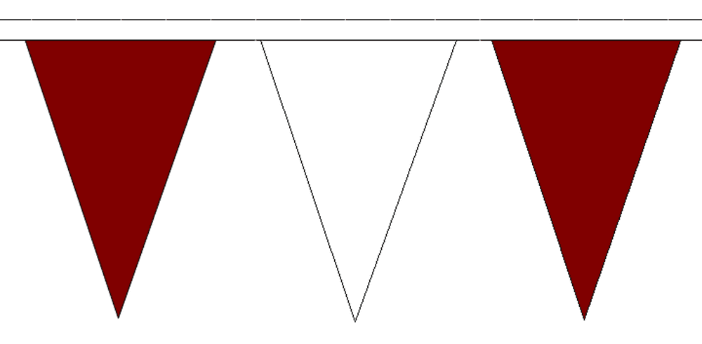 Maroon and White Traditional 20m 54 Flag Polyester Triangle Flag Bunting