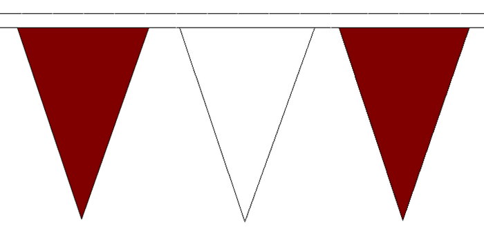 Maroon and White Traditional 20m 54 Flag Polyester Triangle Flag Bunting