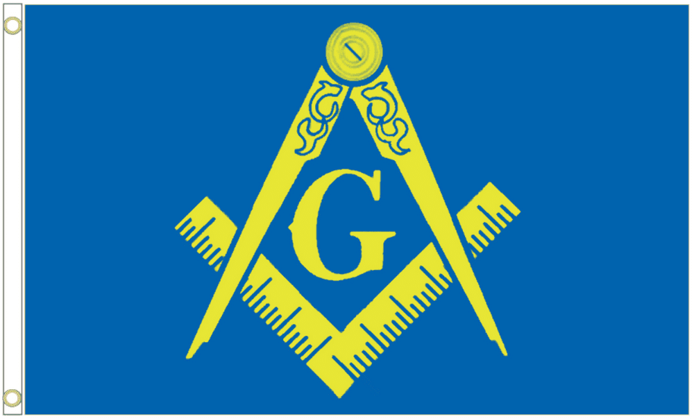 Masonic Freemasonry Blue Polyester Flag