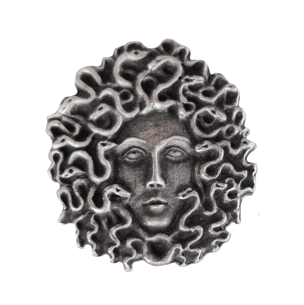 Medusa Pewter Pin Badge
