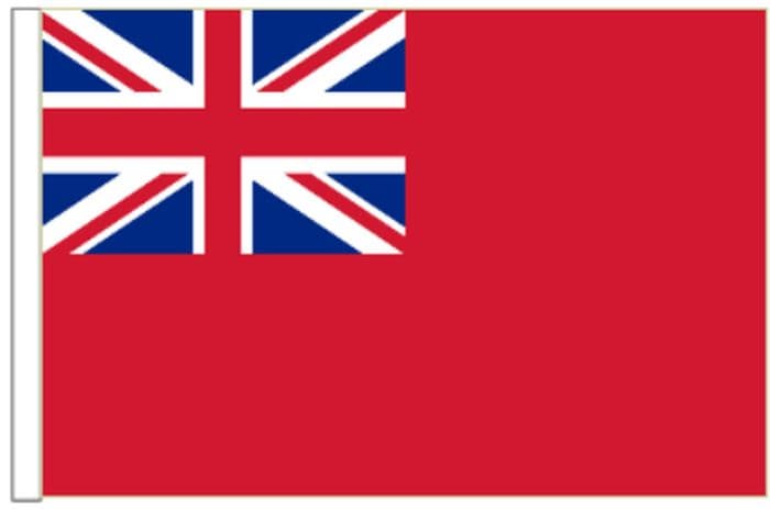Merchant Navy Red Ensign 18" x 12" 45cm x 30cm Sleeved Boat Flag