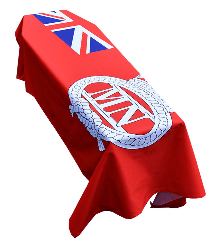 MERCHANT NAVY RED ENSIGN CREST FLAG PREMIUM COFFIN DRAPE