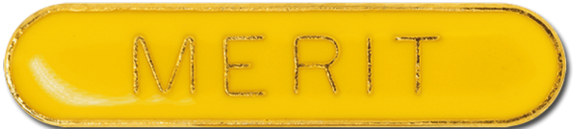 Merit Rounded Bar Yellow Pin Badge