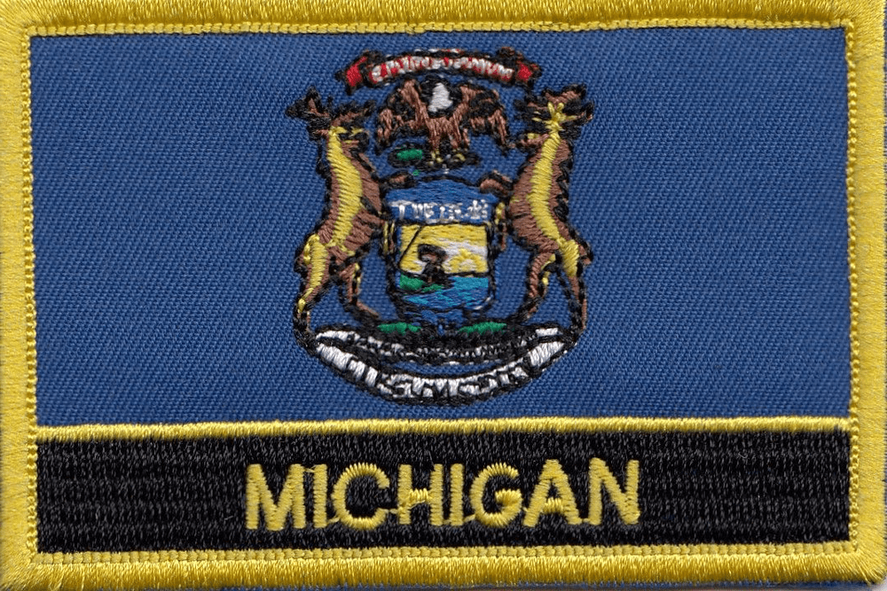 Michigan Embroidered Rectangular Patch