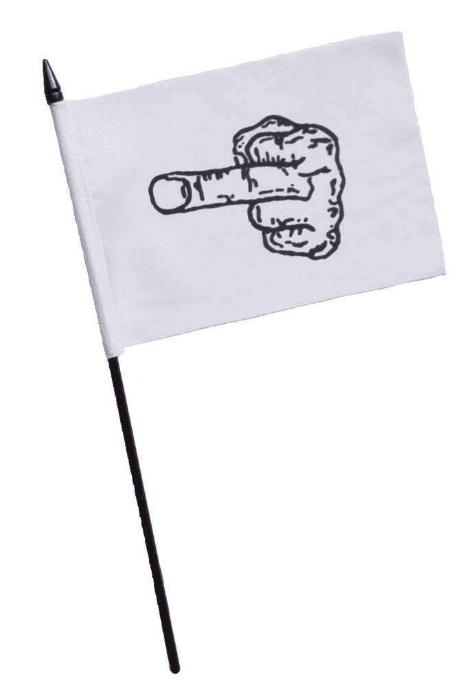 Middle White Finger Small Hand Waving Flag