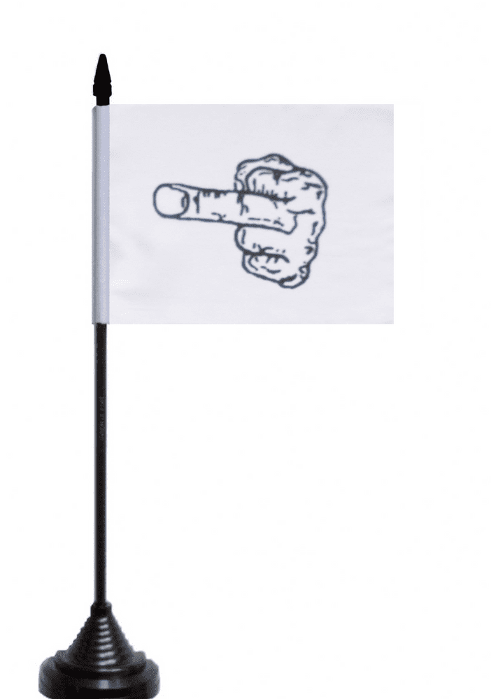 Middle White Finger Table Flag