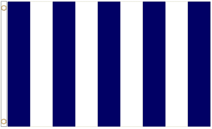 Navy Blue & White Striped Polyester Flag