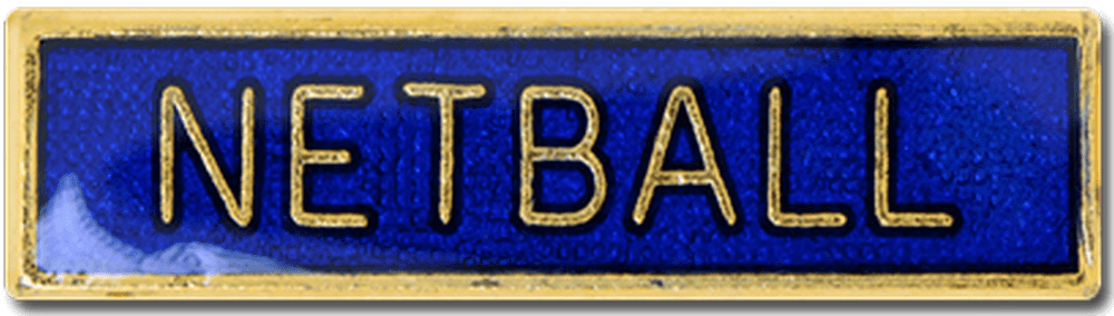 Netball Small Bar Blue Pin Badge
