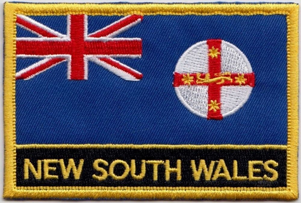New South Wales Australia Flag Embroidered Rectangular Patch Badge