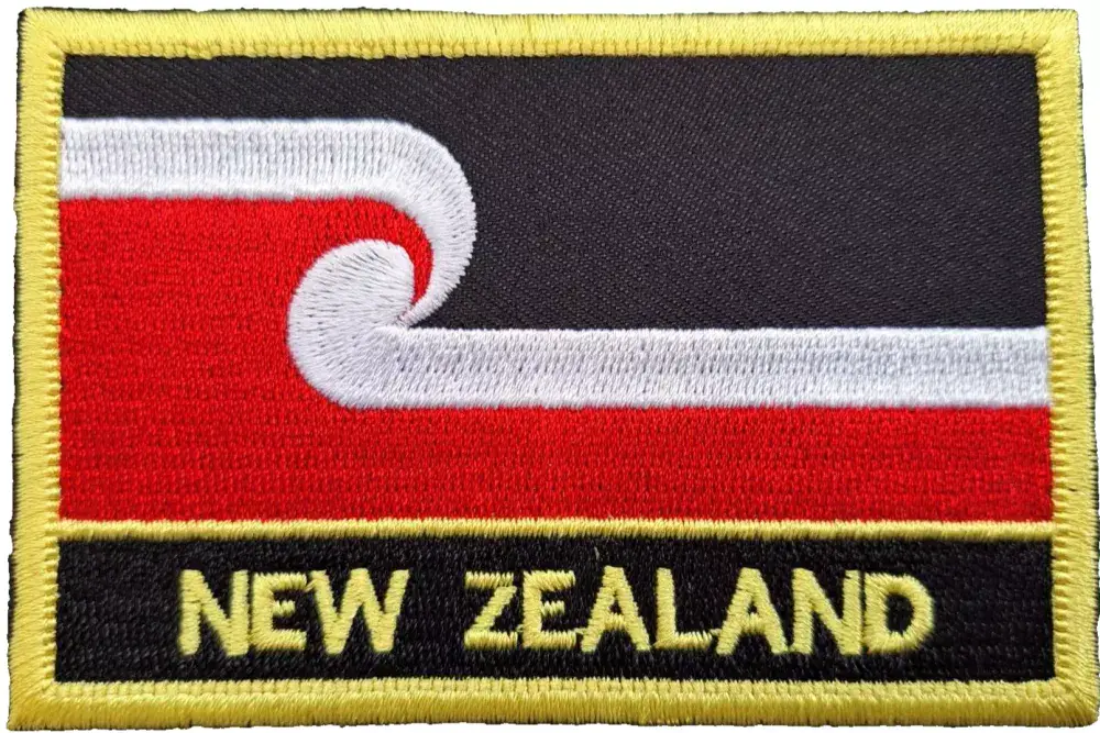 New Zealand Flag Maori Embroidered Rectangular Patch