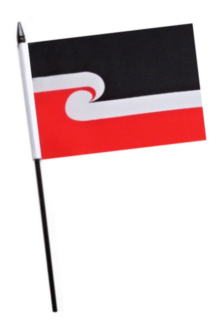 New Zealand Tino Rangatiratanga Maori Small Hand Waving Flag