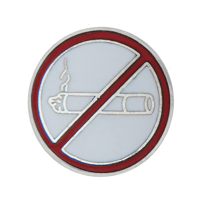No Smoking Sign Pin Badge