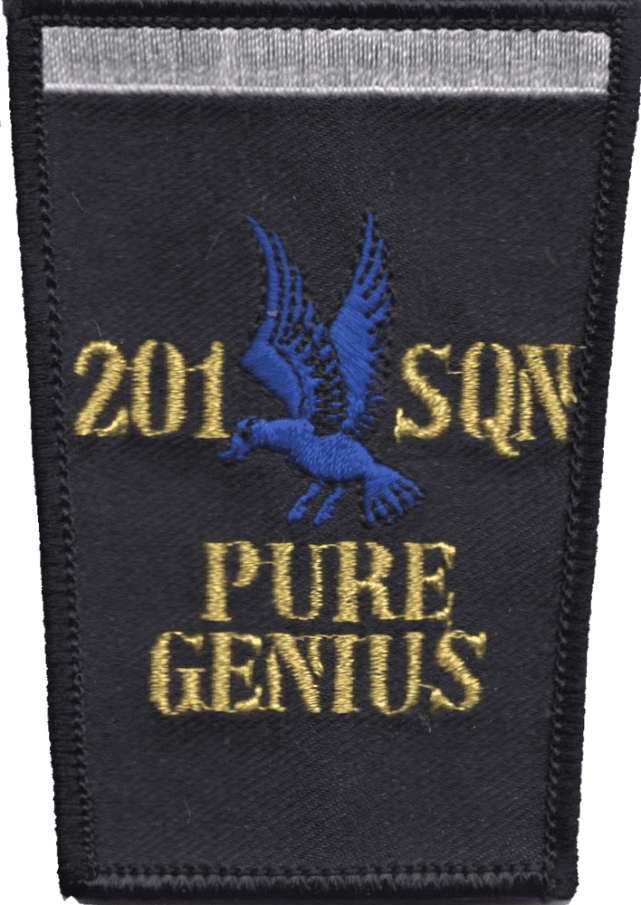 No 201 Squadron Royal Air Force RAF Pure Genius Guinness Embroidered Patch