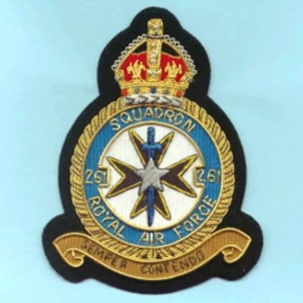 No 261 Squadron Royal Air Force RAF GOLD WIRED Blazer Embroidered Badge
