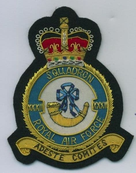 No 32 Squadron Royal Air Force RAF GOLD WIRED Blazer Embroidered Badge