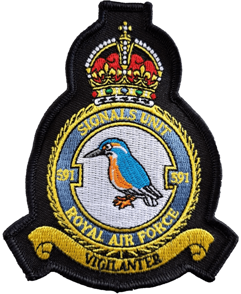 No 591 Signals Unit RAF Royal Air Force Crest MOD Embroidered Patch ...