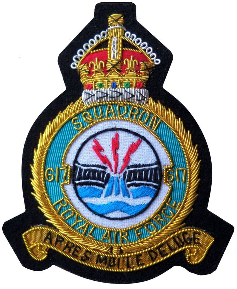 No 617 Squadron Royal Air Force RAF GOLD WIRED Blazer Embroidered Badge