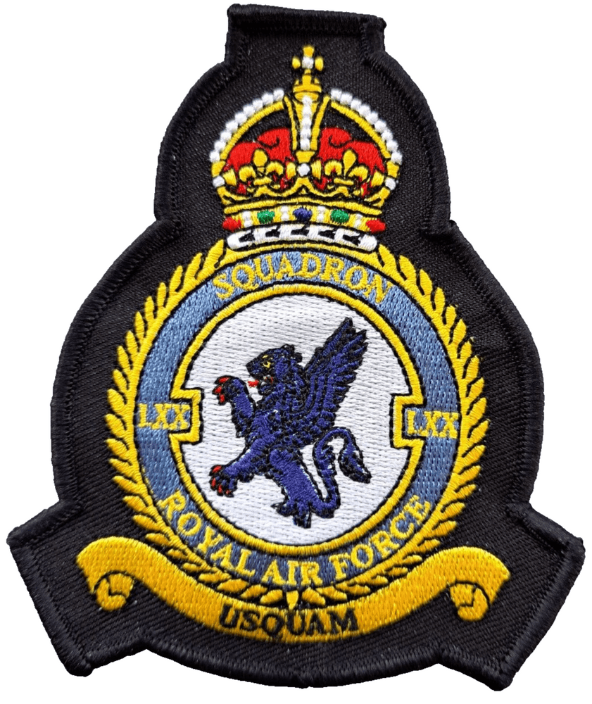No 70 Squadron RAF Royal Air Force Crest MOD Embroidered Patch - TUDOR ...