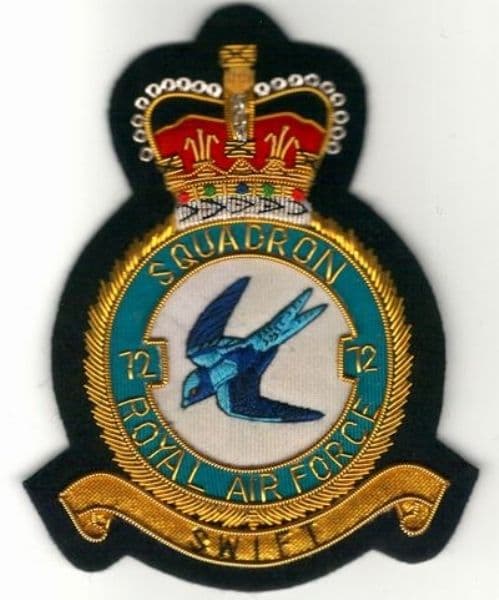 No 72 Squadron Royal Air Force RAF GOLD WIRED Blazer Embroidered Badge