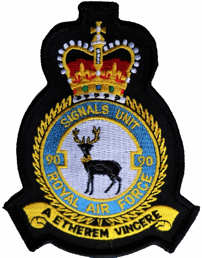 No 90 Signals Unit SU Royal Air Force RAF MOD Crest Embroidered Patch